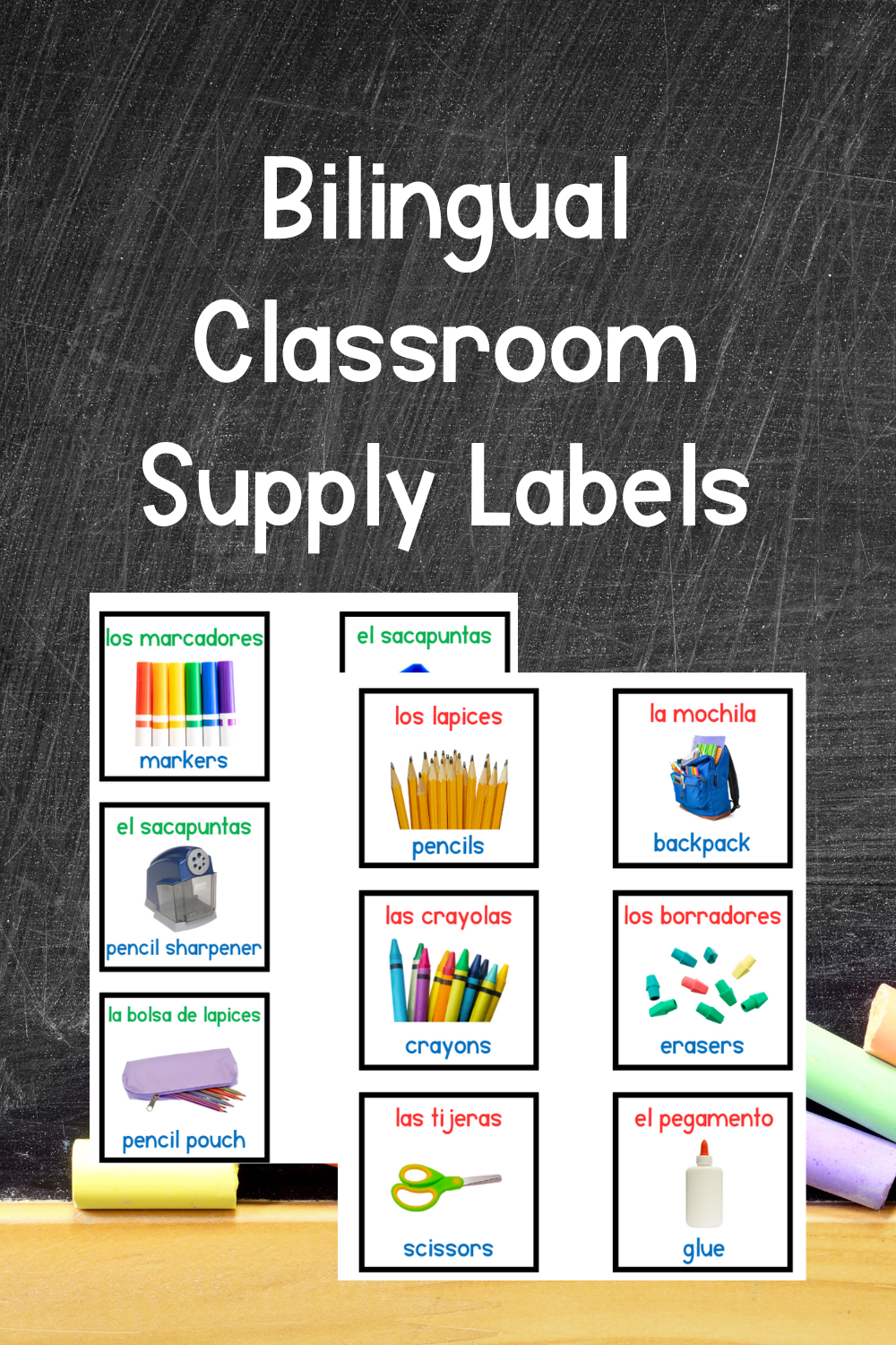 Bilingual Classroom Supply Labels - Biliteracy Builders Blog