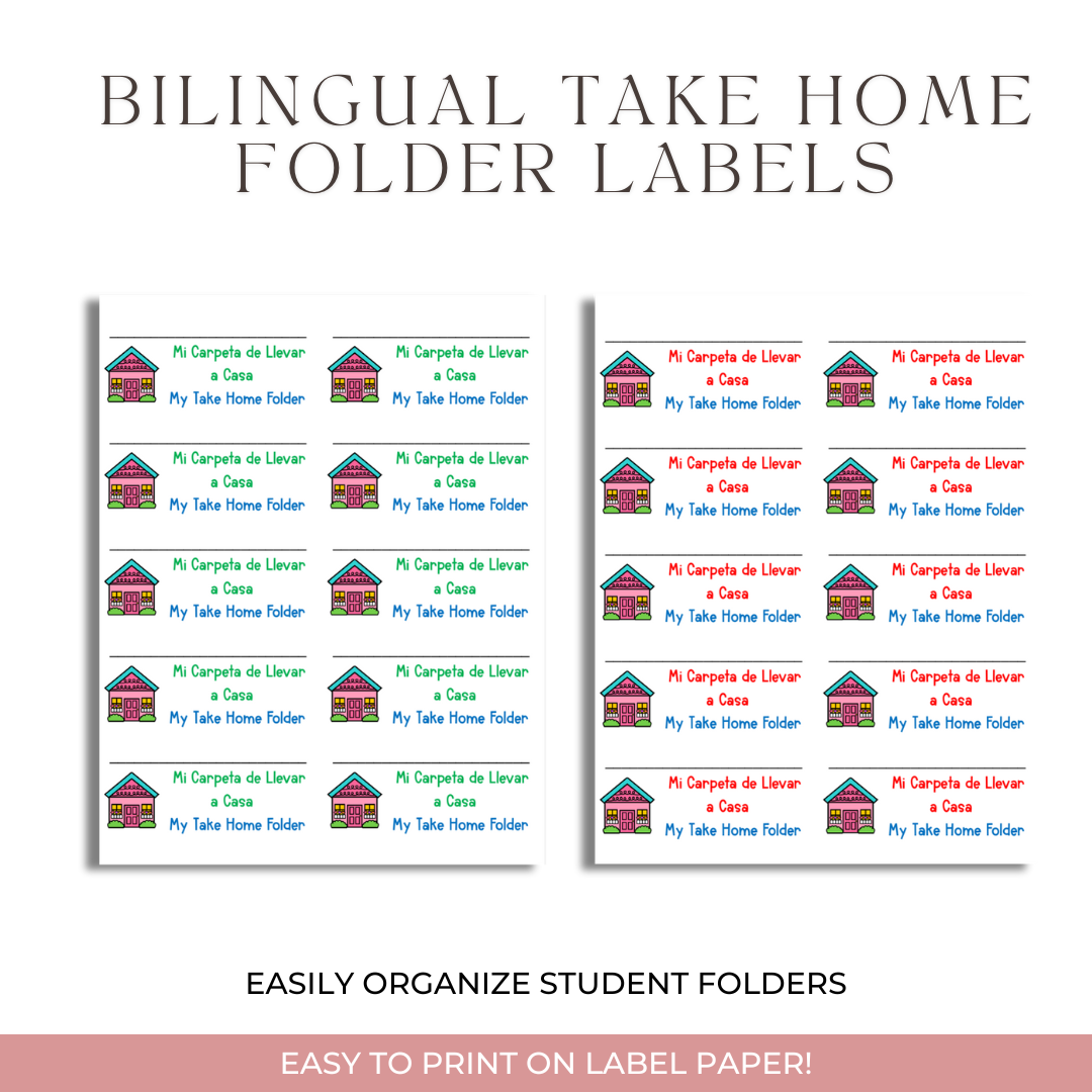 Bilingual Take Home Folder Labels - Biliteracy Builders Blog